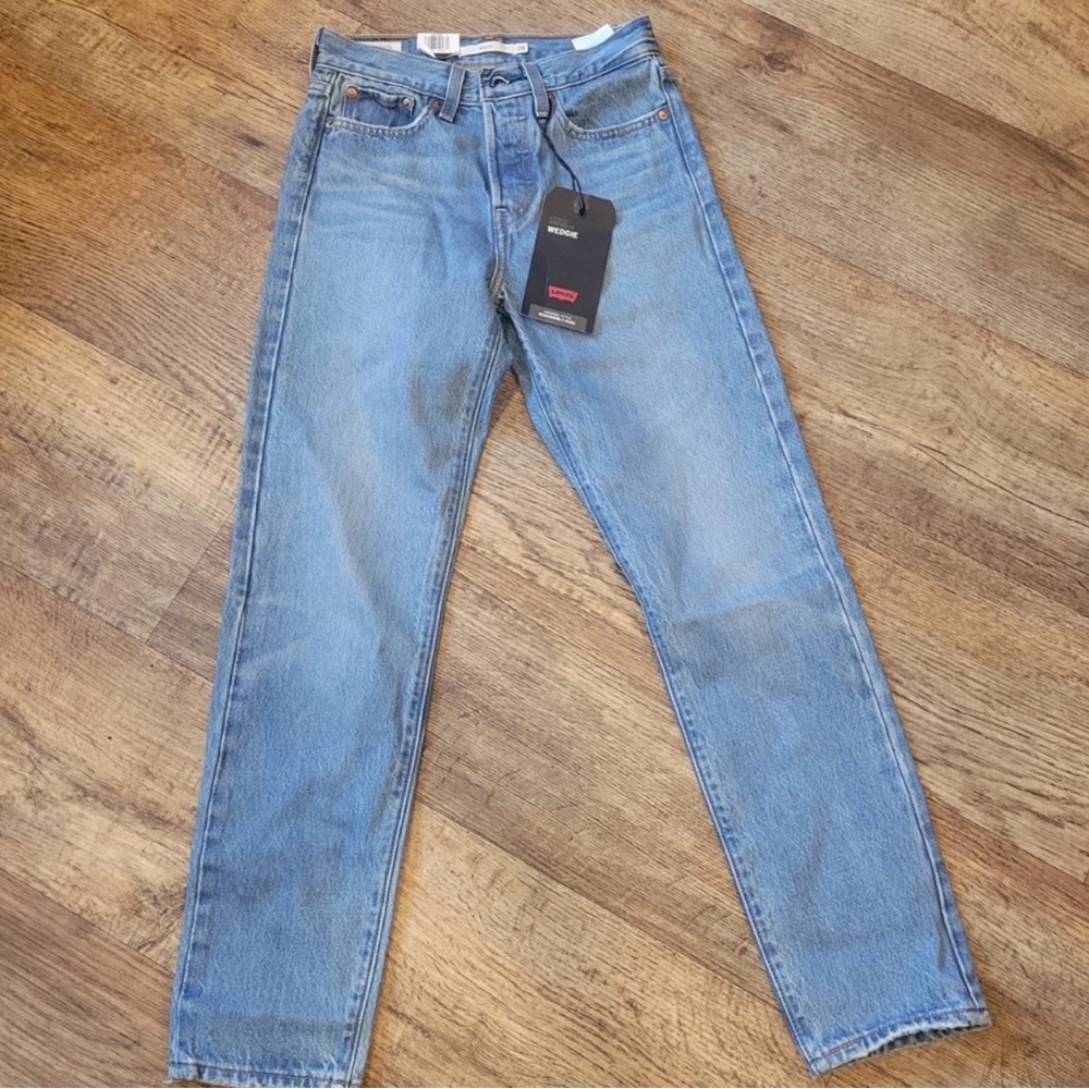 Levi's Premium Wedgie Tapered Leg High Rise Button Fl… - Gem